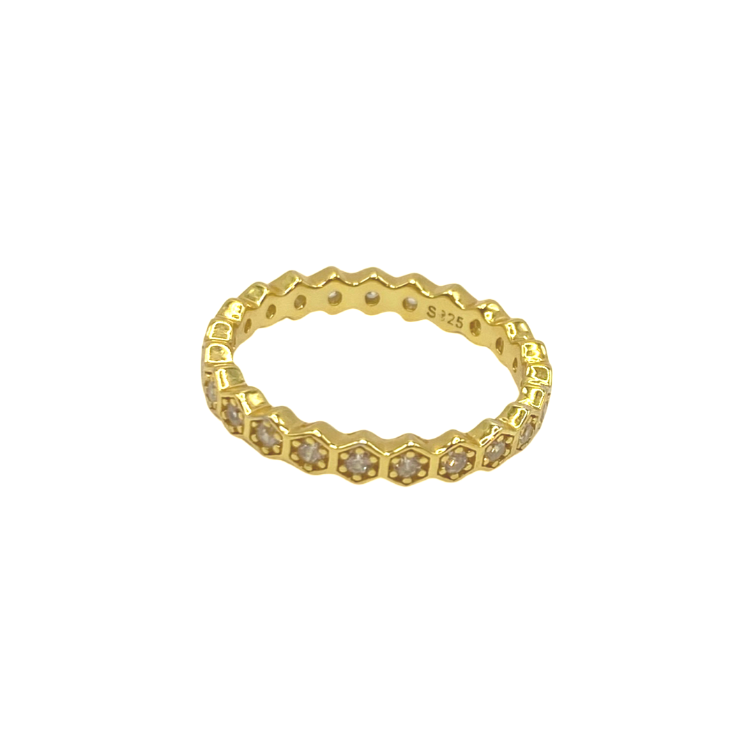 Diamond Simulant Eternity Band Gold – Lindsey Kate Collection