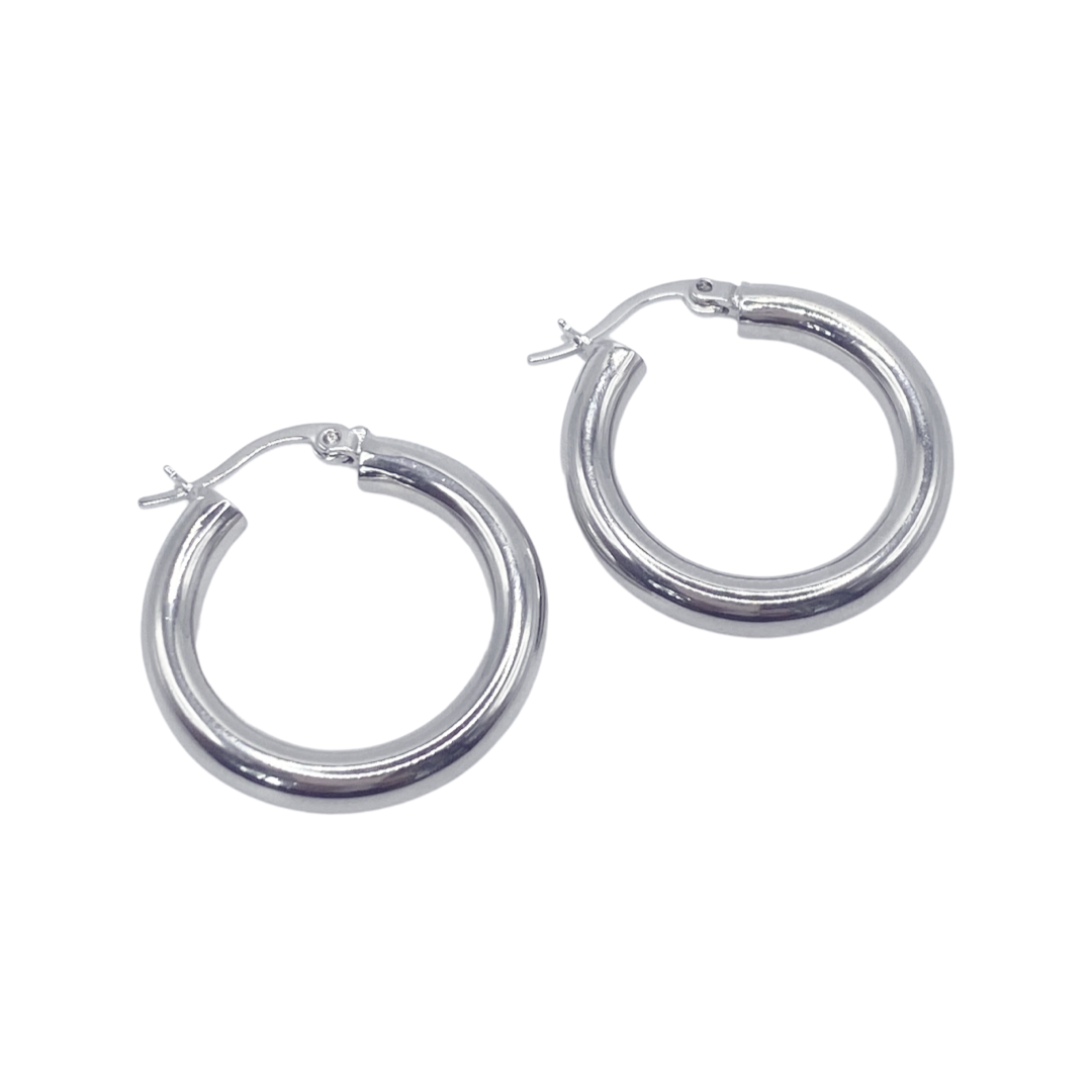 Platinum Basic 1 inch Hoops – Lindsey Kate Collection
